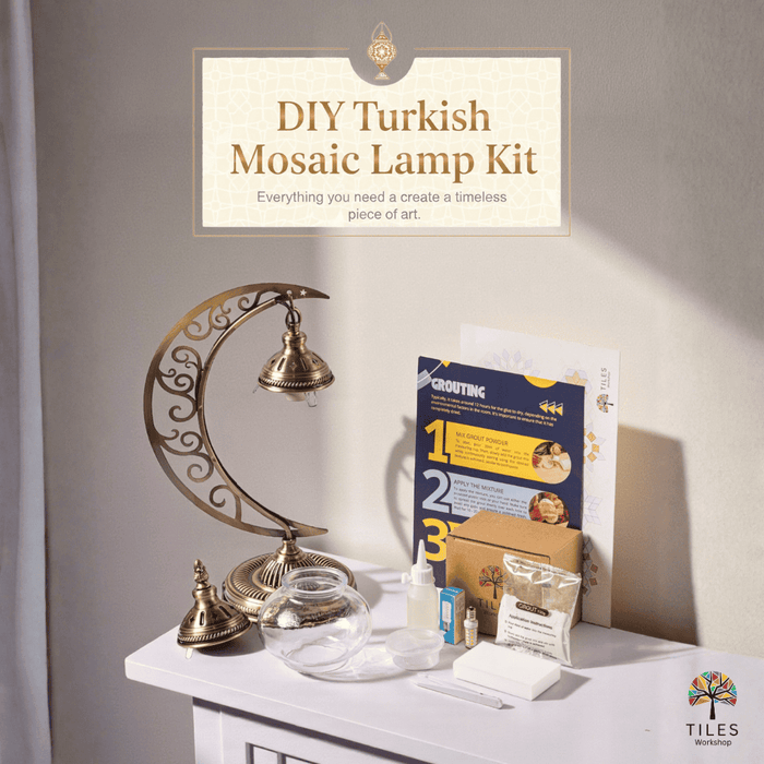 Turkish Mosaic Lamp Kit Moon Lamp DIY Craft | Tiles Workshop